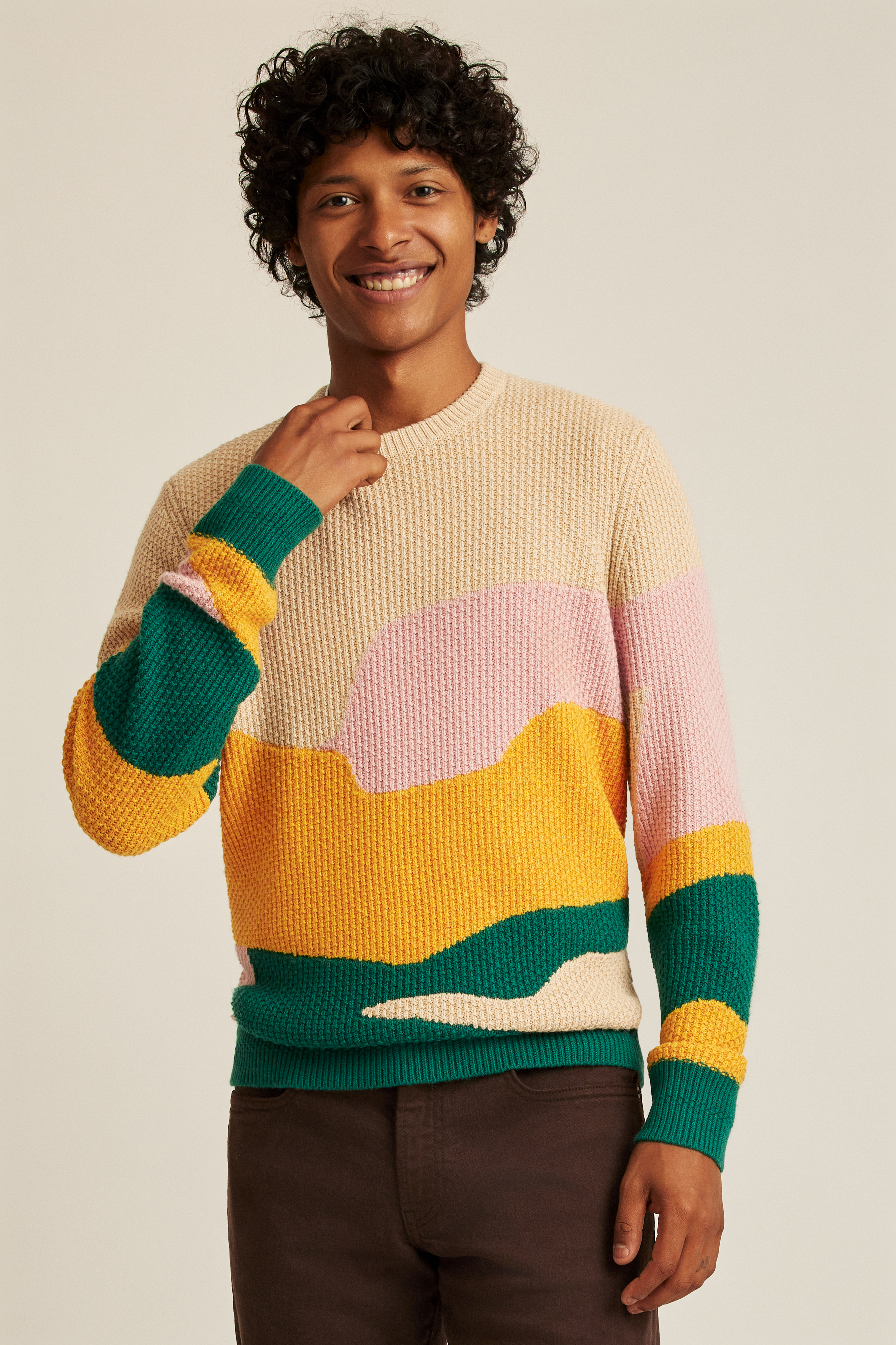 Abstract Sunset Crew Neck Sweater | Bonobos