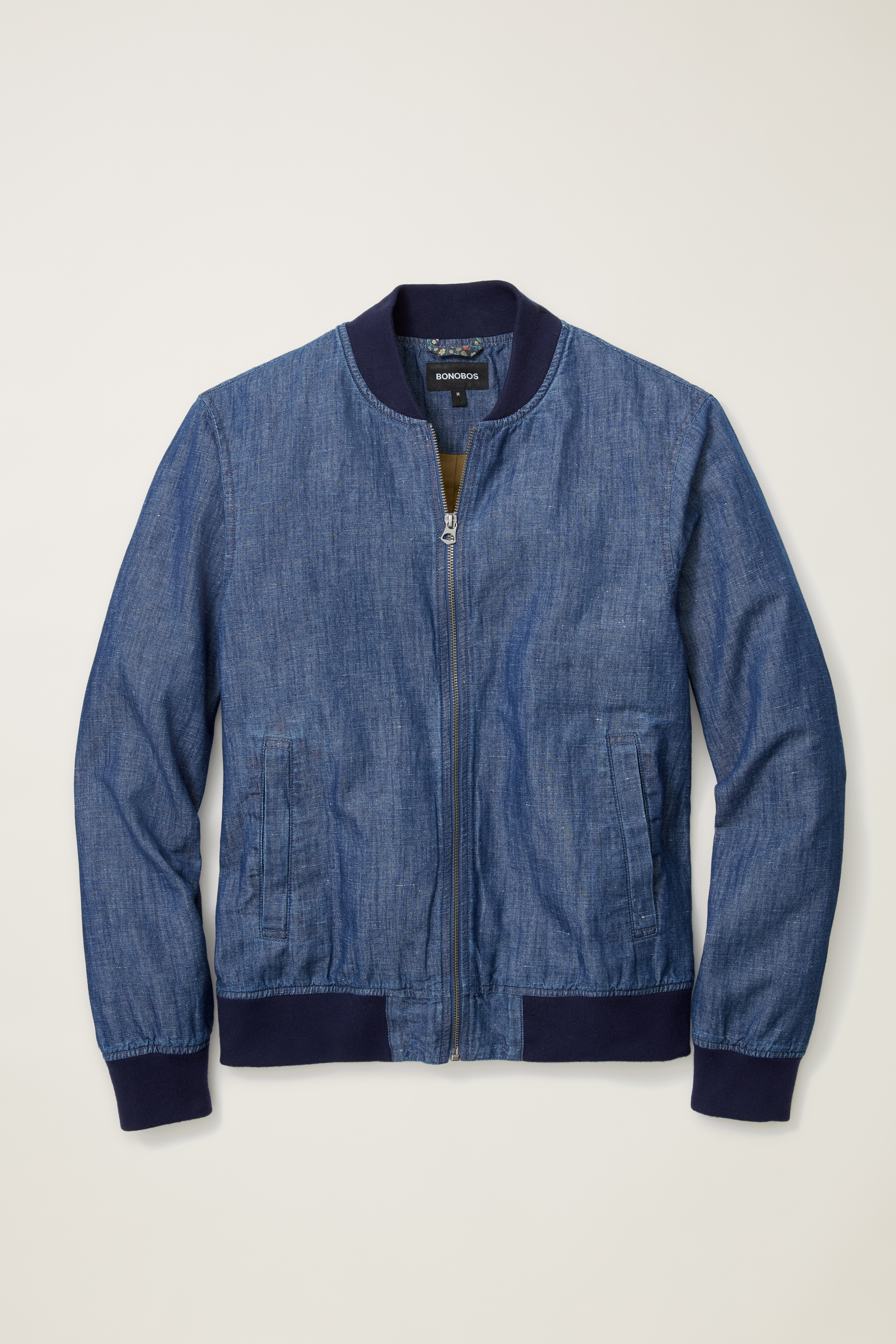 Chic & Stylish Bonobos Chambray Bomber Jacket | Bonobos