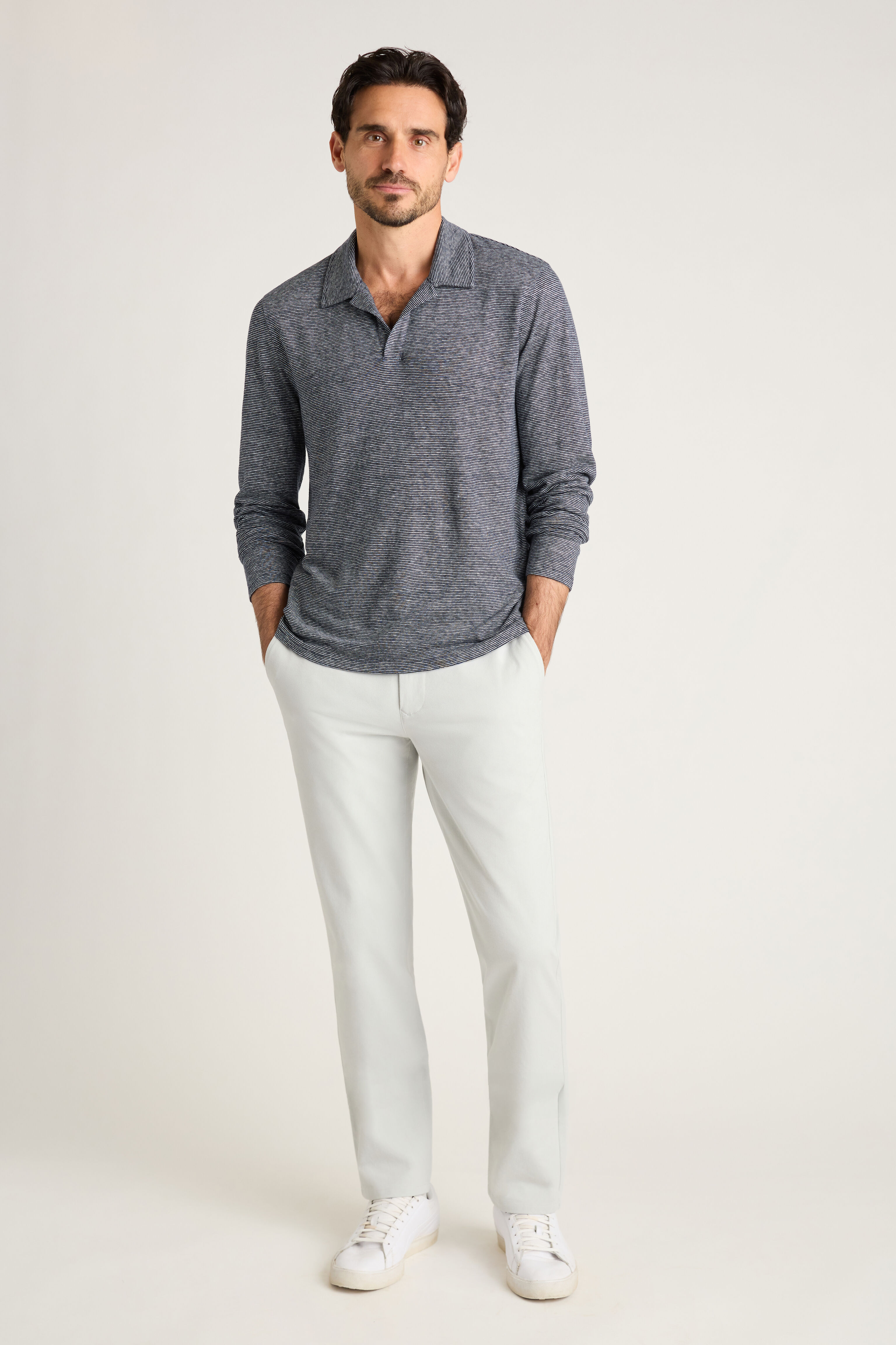 Linen Polo Shirt for Men by Bonobos | Long-Sleeve Coastal Style | Bonobos