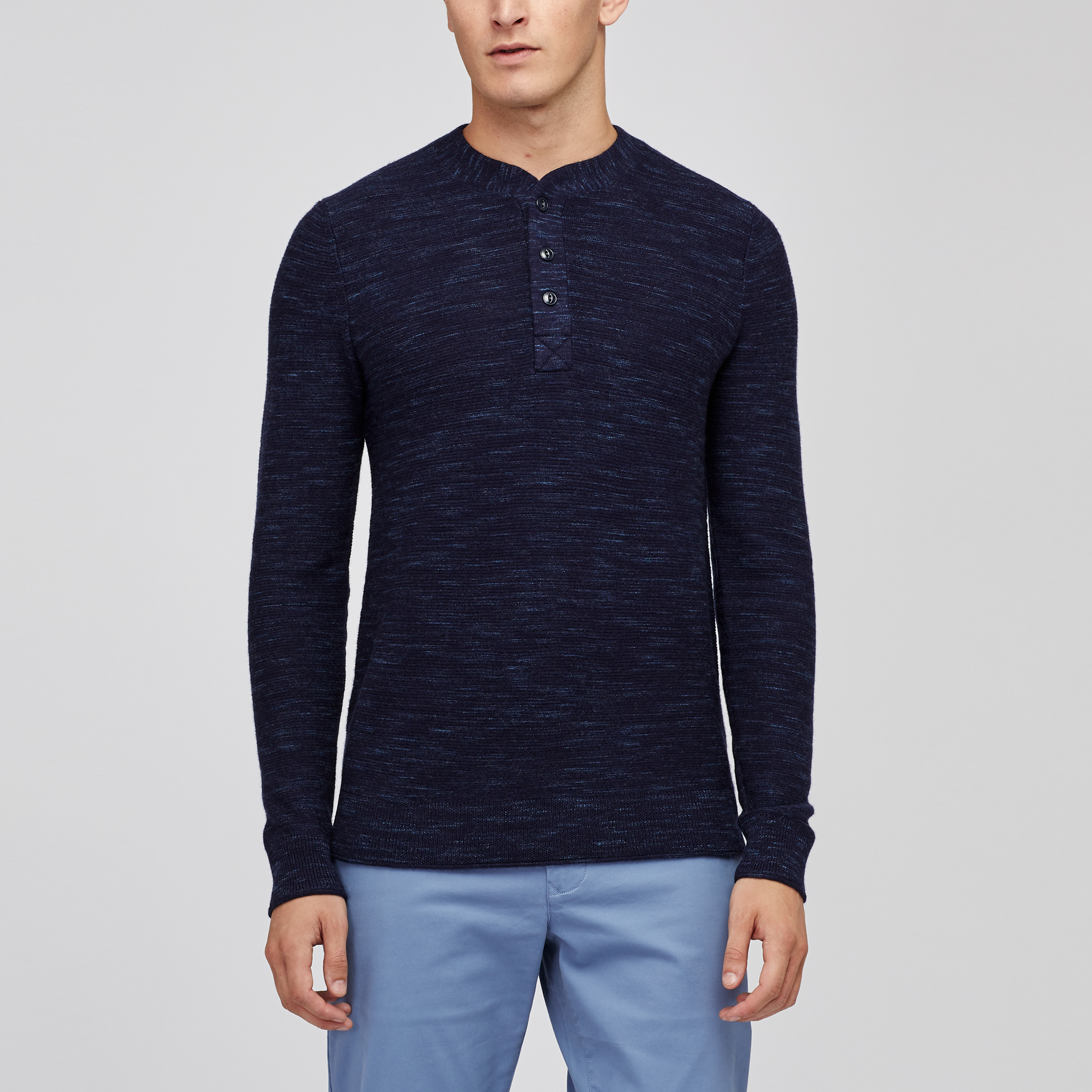 Merino Henley | Striated Navy | Bonobos